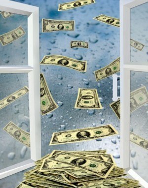 opened window with drops of water and dollars - My Decorating Tips